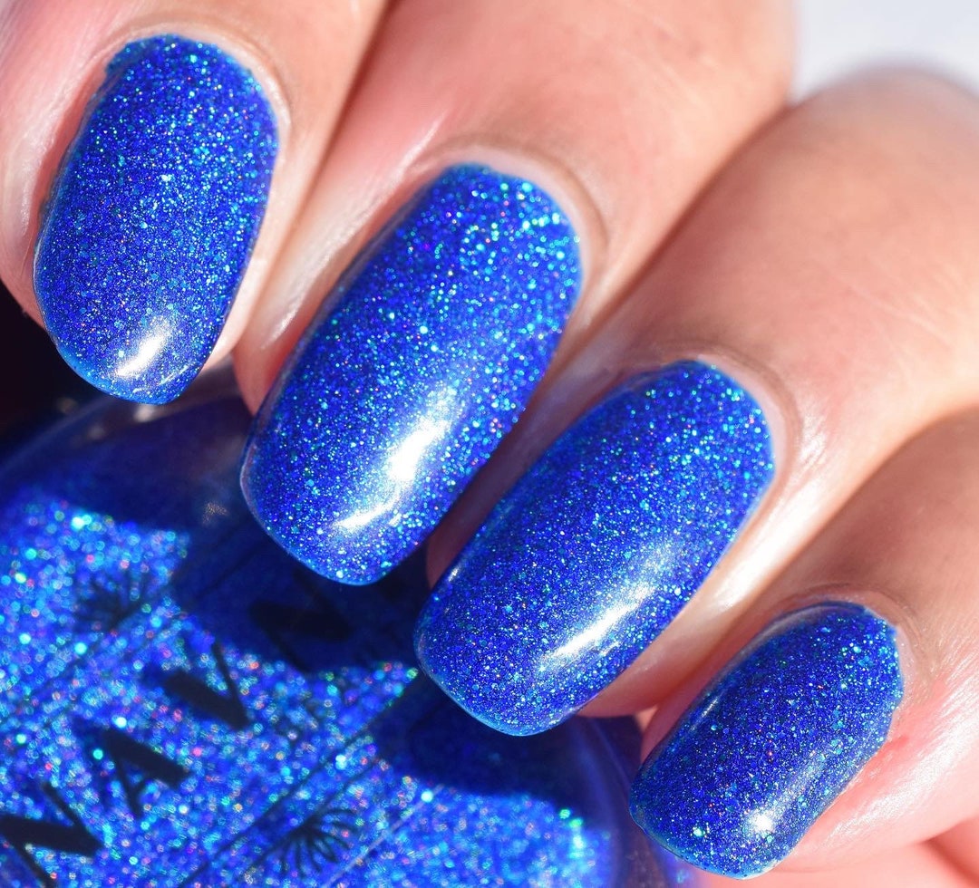 Lazurite – Bright Cobalt Blue With Bold Holographic Glitter Sparkle - Etsy