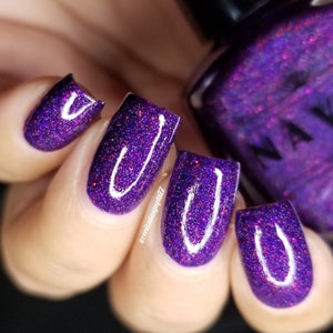 Sugilite – Deep Purple Polish With Luminous Holographic Glitter - Etsy