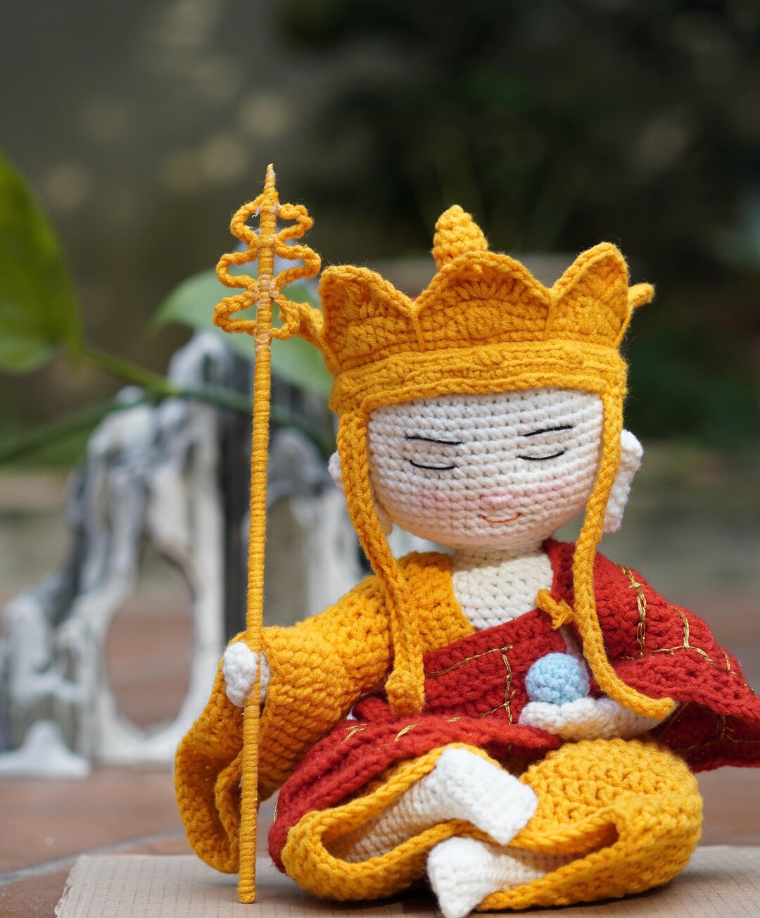 Handmade Crochet Buddha - Bodhisattva Ksitigarbha Buddha, Dizang Wang ...
