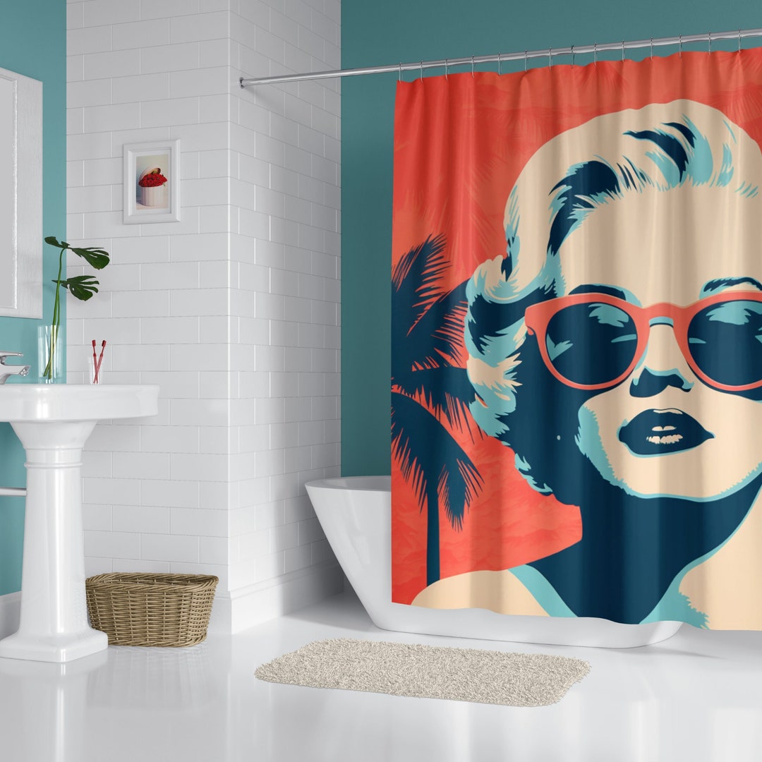 Marilyn Monro Monroe Gift Shower Curtain Pop Art Retro Andy Warhol ...
