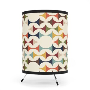 Mid-century Modern Lamp Colorful Design Retro Decor Geometric Pattern ...