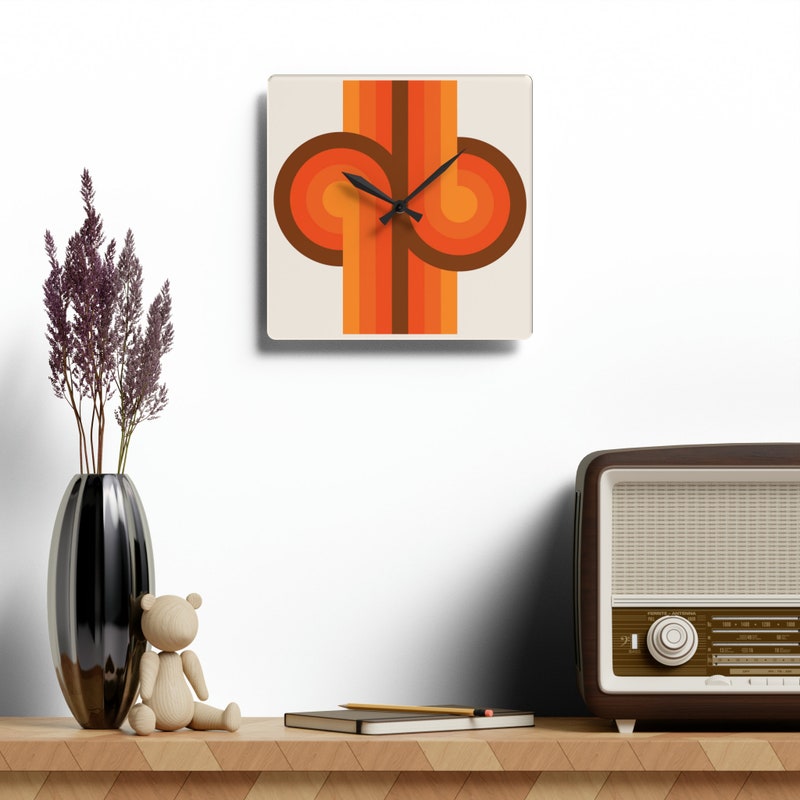 Orange Clock - Etsy