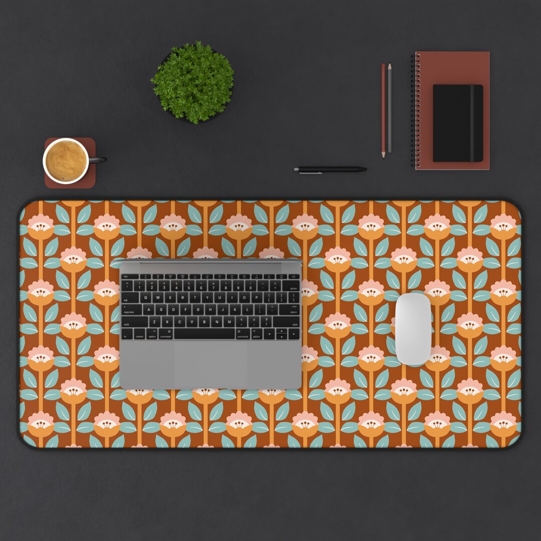 Cute Desk Mat for Cubicle Office Work From Home Desk Accessories Floral ...