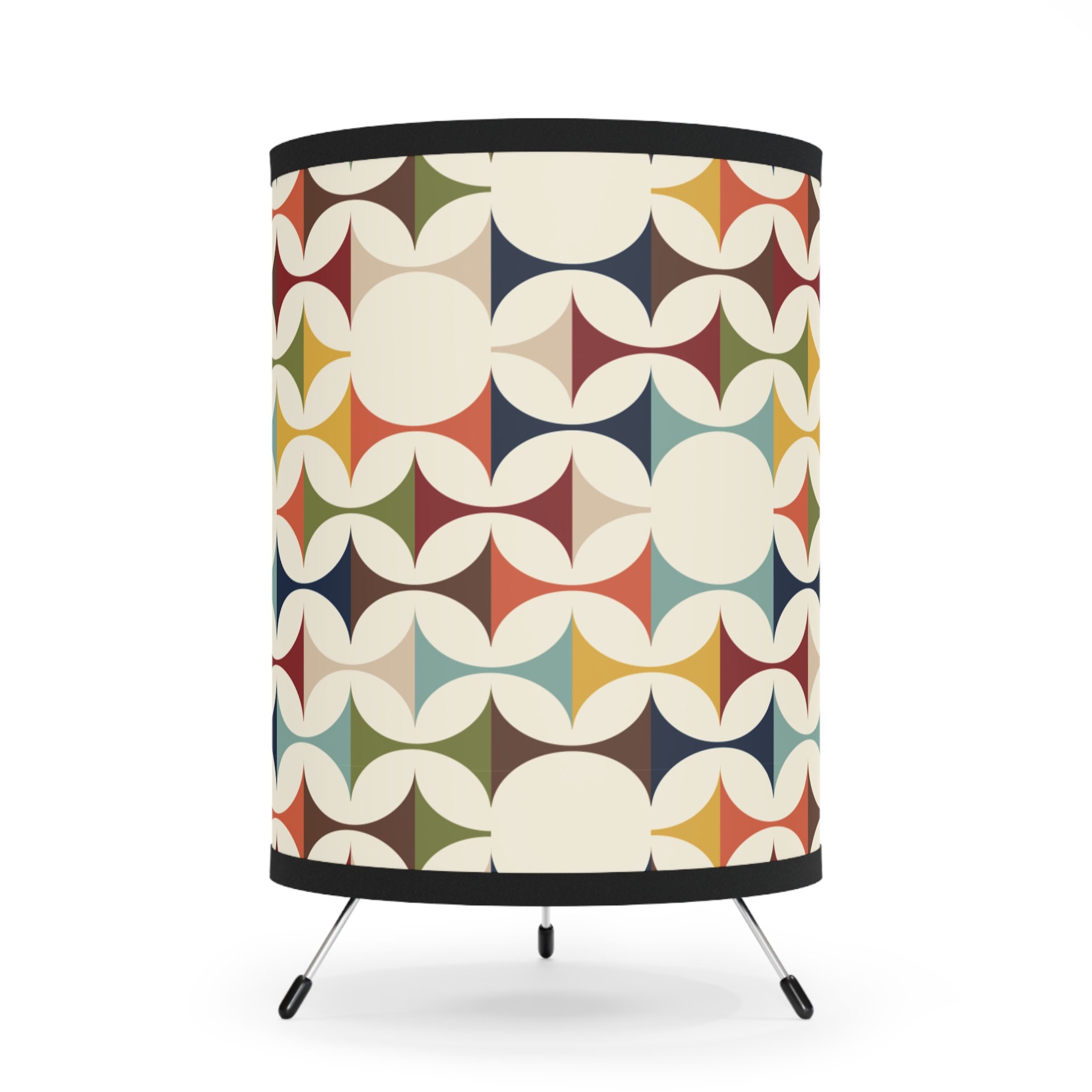 Mid-century Modern Lamp Colorful Design Retro Decor Geometric Pattern ...