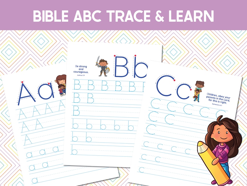 Bible ABC Trace and Learn Printables | Preschool Kindergarten ...