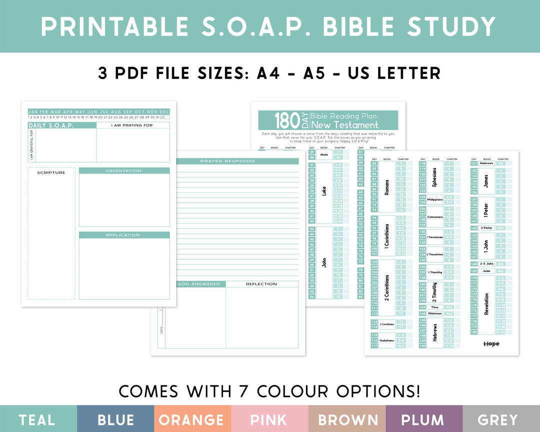 Bible Study Printable, SOAP Bible Study Method, Bible Study Journal ...