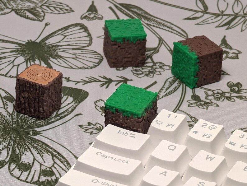 Pixel Grass Block Keycap: Voxel Artisan Keyboard Accent - Etsy