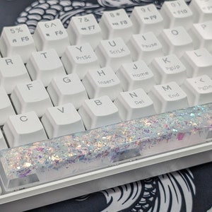 Holographic Glitter Resin Spacebar: Cosmic Mx-style Keyboard Accessory ...