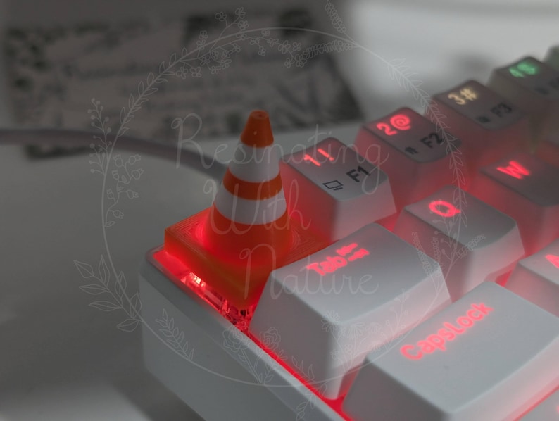 Mini Traffic Cone Keycap, 3D Printed, Playful, Keyboard Personalization ...