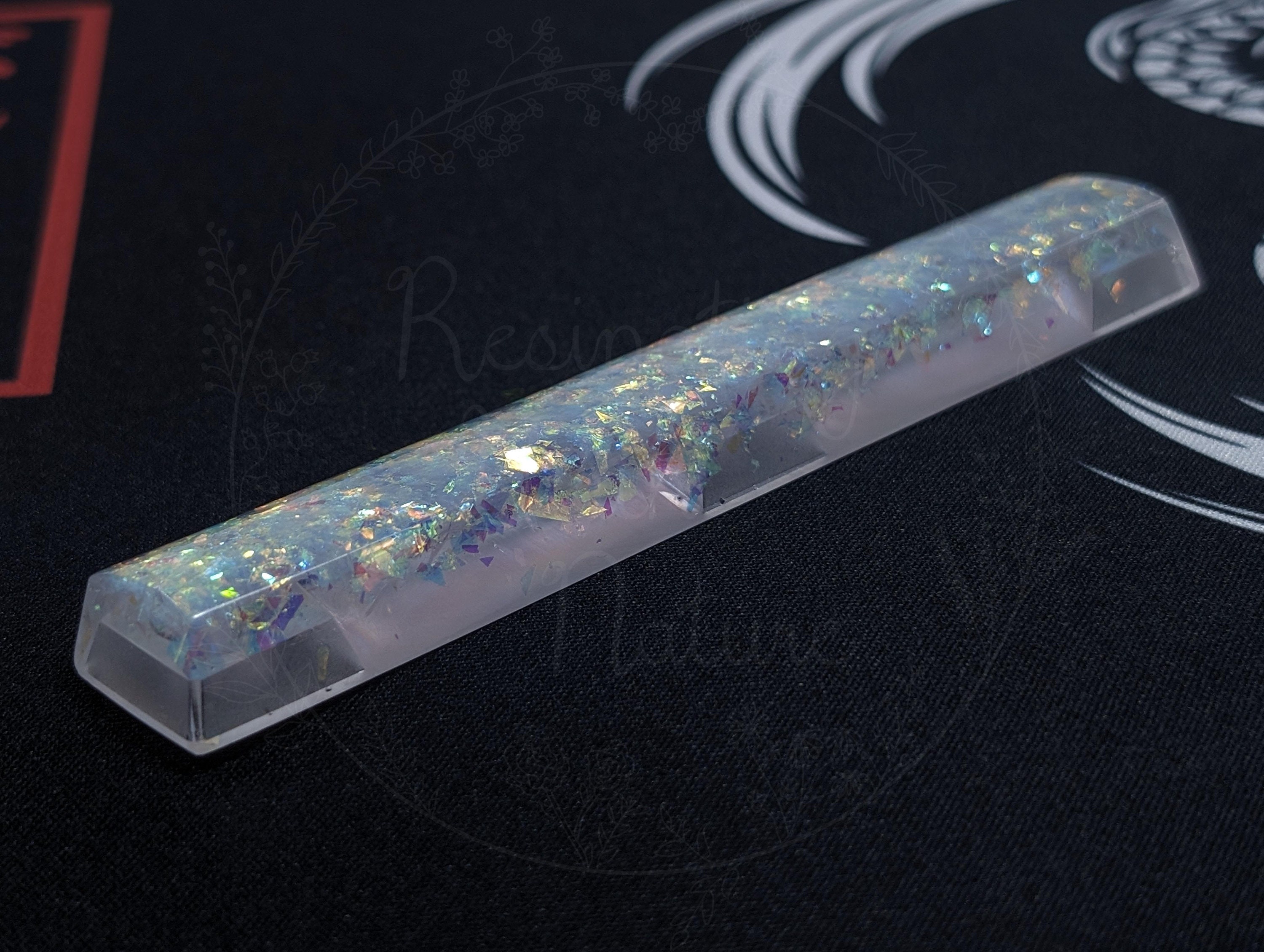 Holographic Glitter Resin Spacebar: Cosmic Mx-style Keyboard Accessory ...