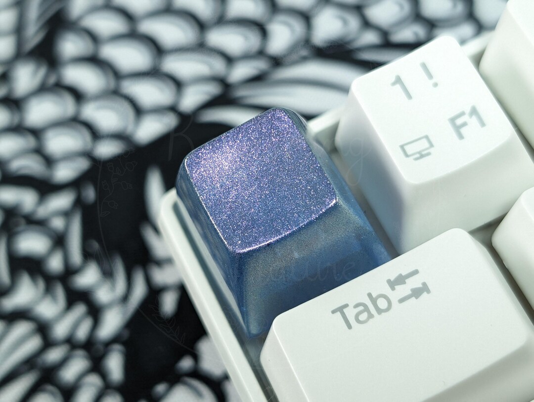 Blue/purple Iridescent Artisan Keycap, Glitter Resin Keycap, Sparkly ...