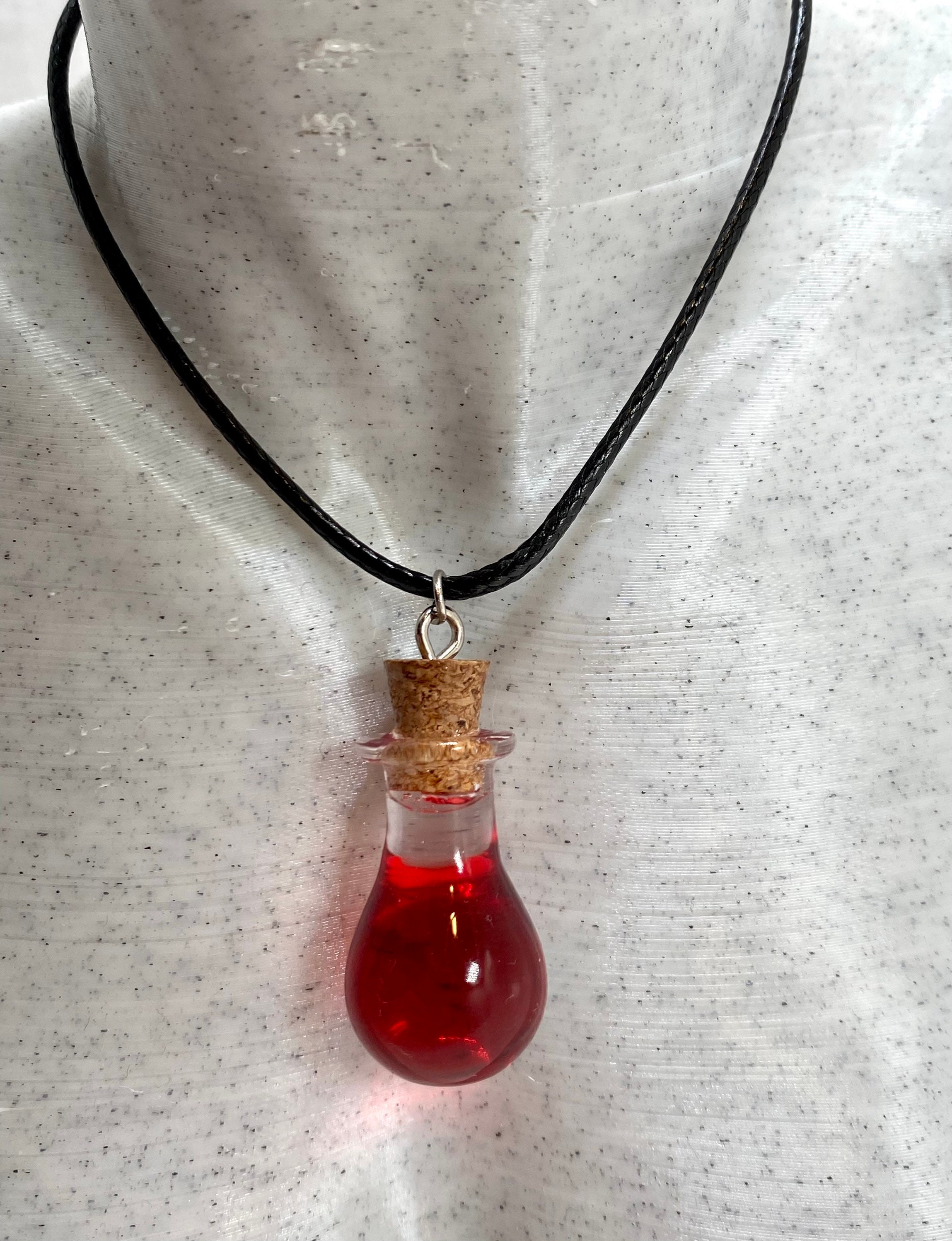 Potion Bottle Necklace Health Potion Necklace Blood Necklace - Etsy