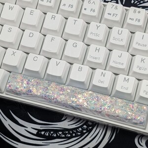 Holographic Glitter Resin Spacebar: Cosmic Mx-style Keyboard Accessory ...