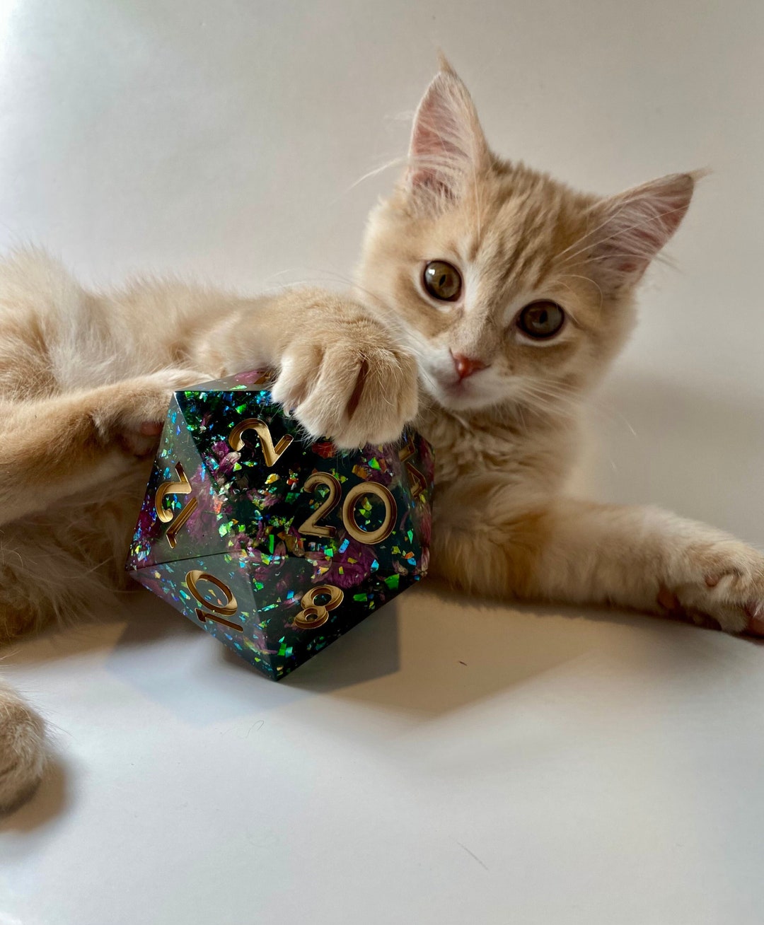 Extra Large 3.5 Inch Floral/moss D20, Dnd Tabletop Games Dice ...