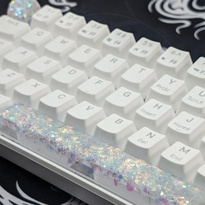Holographic Glitter Resin Spacebar: Cosmic Mx-style Keyboard Accessory ...