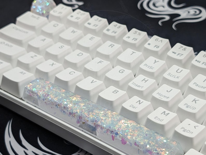 Holographic Glitter Resin Spacebar: Cosmic Mx-style Keyboard Accessory ...