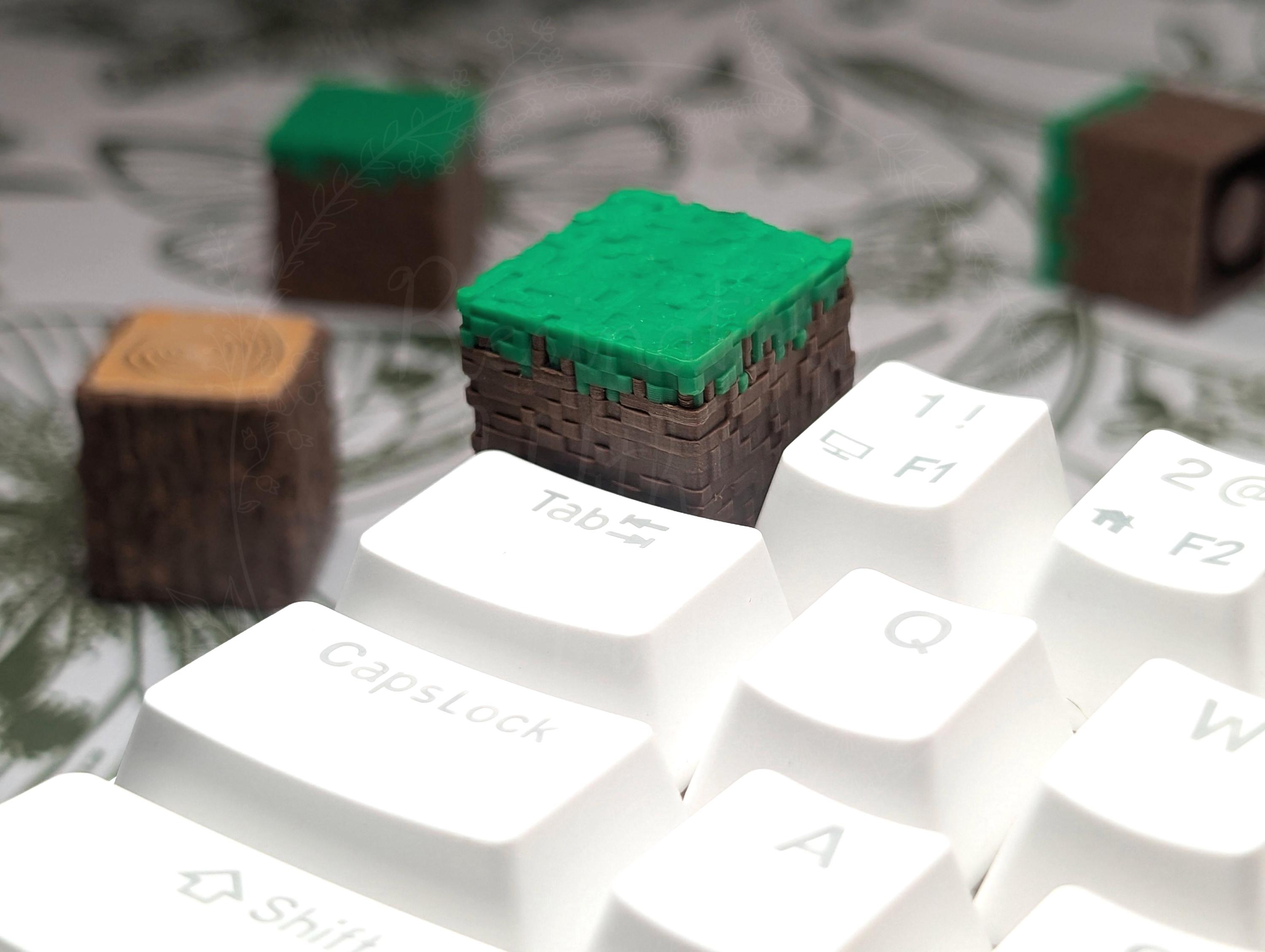 Pixel Grass Block Keycap: Voxel Artisan Keyboard Accent - Etsy