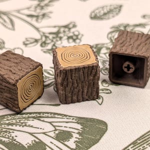 Realistic Log Block Keycap, Voxel-inspired Artisan Keycap, Nature ...