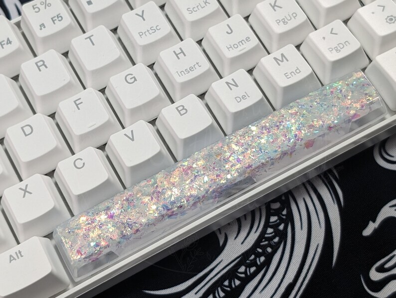 Holographic Glitter Resin Spacebar: Cosmic Mx-style Keyboard Accessory ...