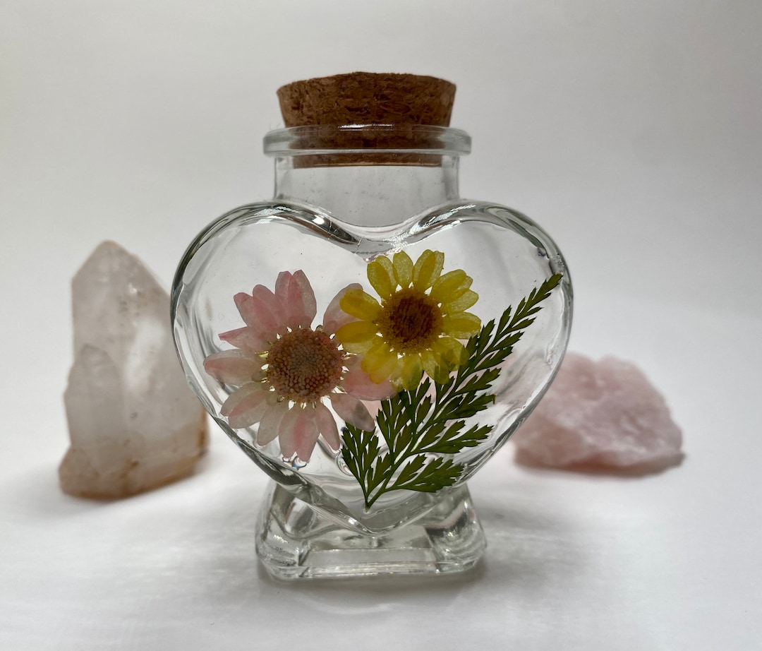 Floral Heart Jars, Cottagecore Jars - Etsy