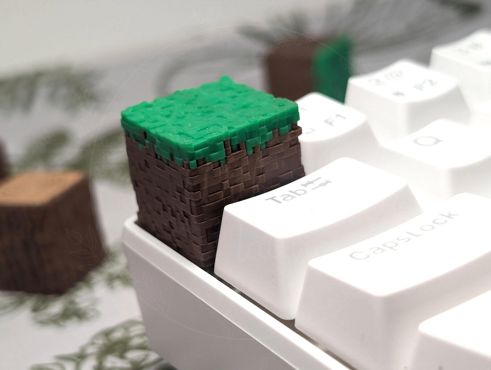 Pixel Grass Block Keycap: Voxel Artisan Keyboard Accent - Etsy