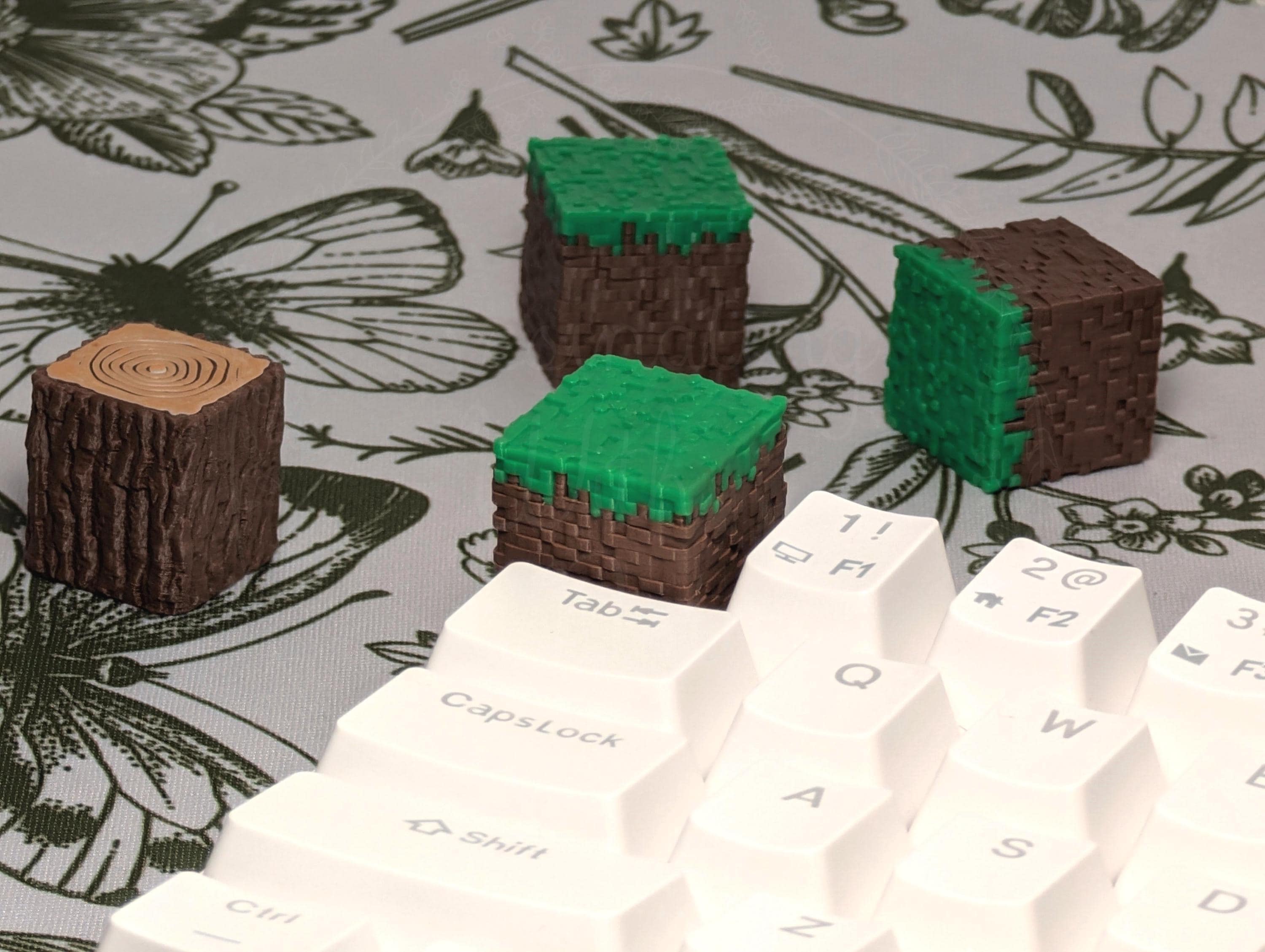 Pixel Grass Block Keycap: Voxel Artisan Keyboard Accent - Etsy