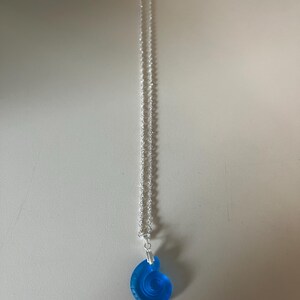 Pacific Blue Beach Glass Seashell and Sterling Silver Necklace - Etsy