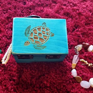 Turtle Trinket Box Wooden Jewelry Box. Nautical Sea Turtle Beach Box ...