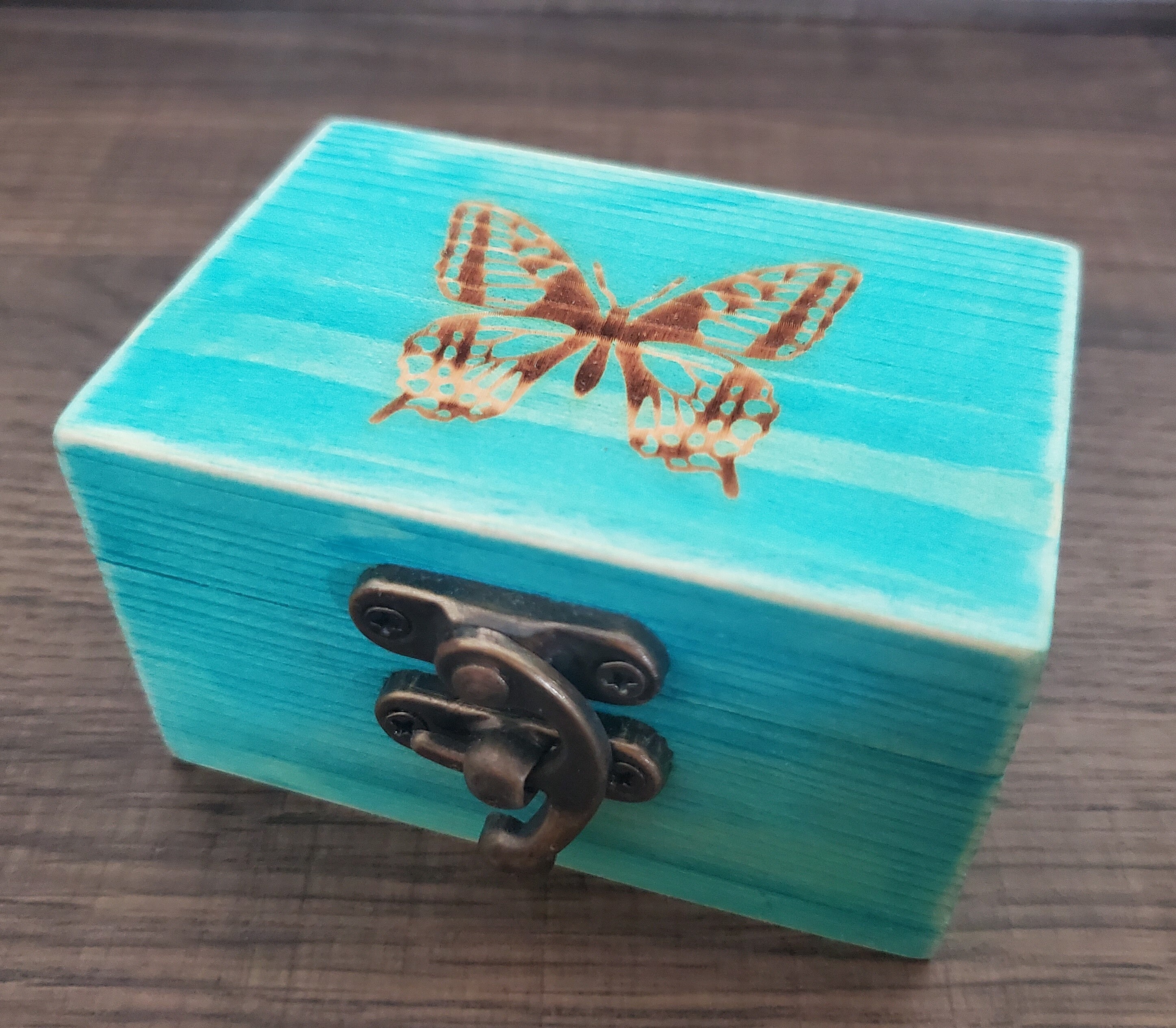 Butterfly Trinket Box Distressed Wooden Jewelry Box. - Etsy UK
