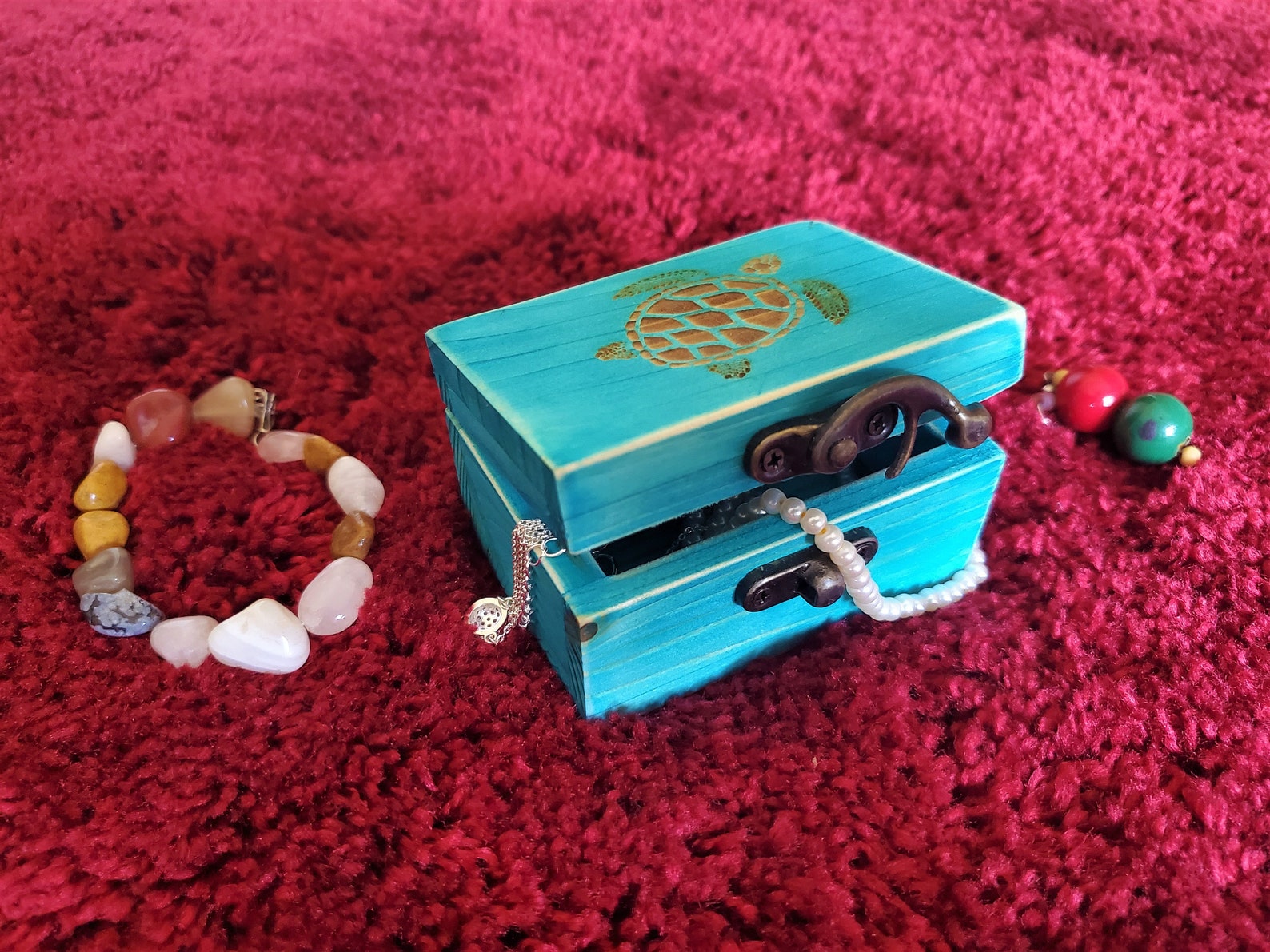 Turtle Trinket Box Wooden Jewelry Box. Nautical Sea Turtle | Etsy