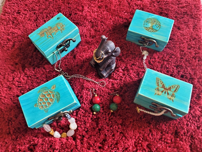 Turtle Trinket Box Wooden Jewelry Box. Nautical Sea Turtle | Etsy