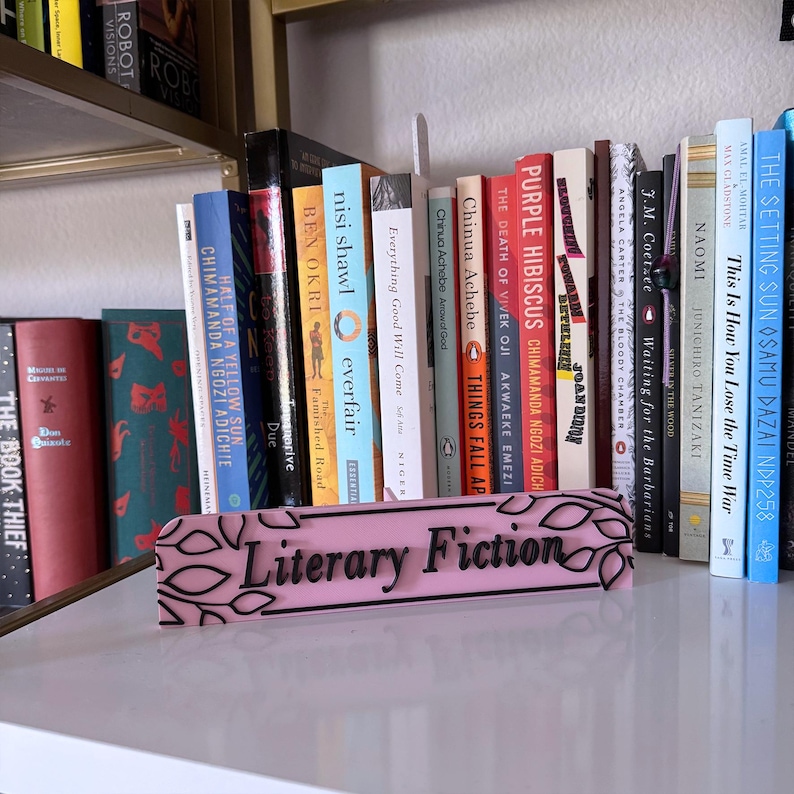 Bookshelf Genre Signs. Vines and Leaf Design With Color Options - Etsy
