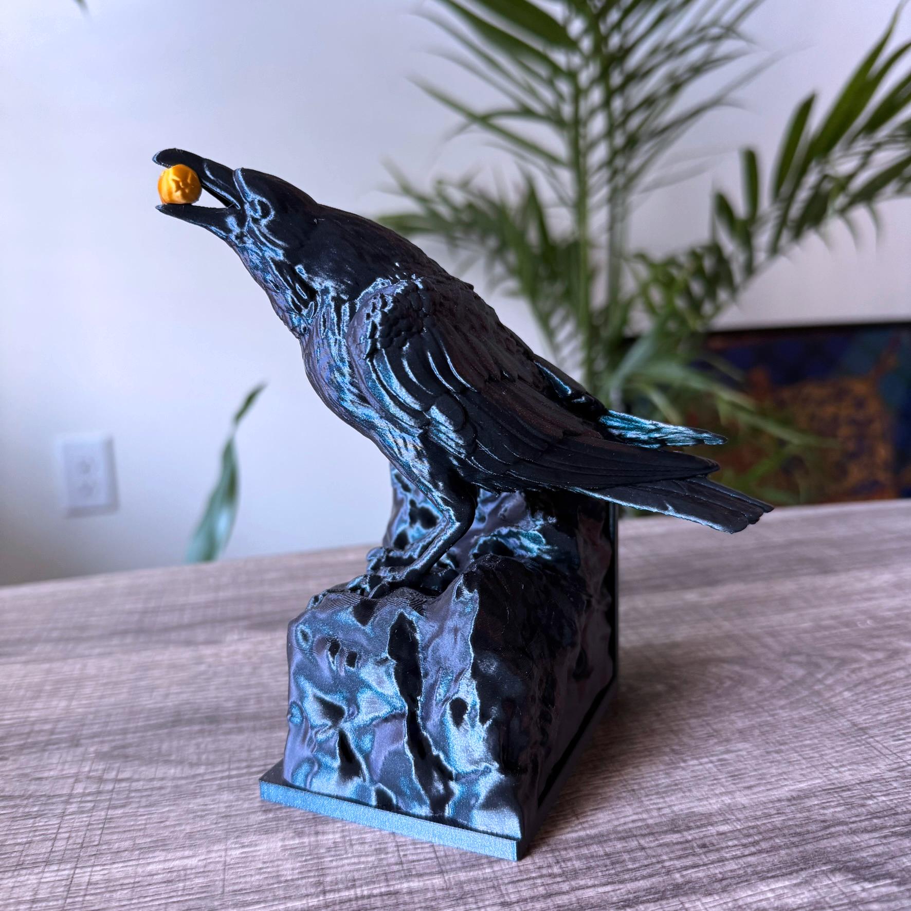 Raven Bookend - Unique Black Dark Academia Crow Bookend - Novelty ...