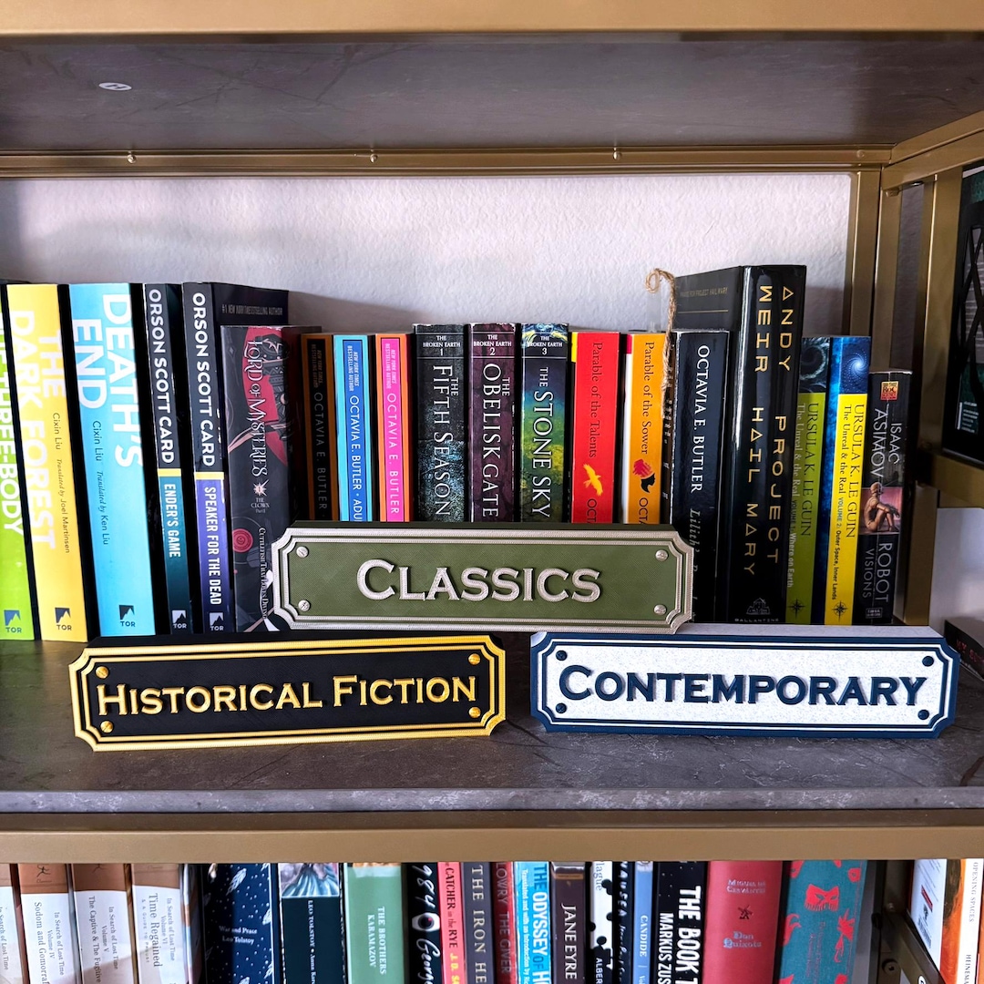 Bookshelf Genre Signs. Customizable Plaque Design - Etsy