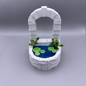 Mystical Arched Bridge Bookends With Resin Ponds Quaint Brick Pond Bookends Decorative Fairy ...