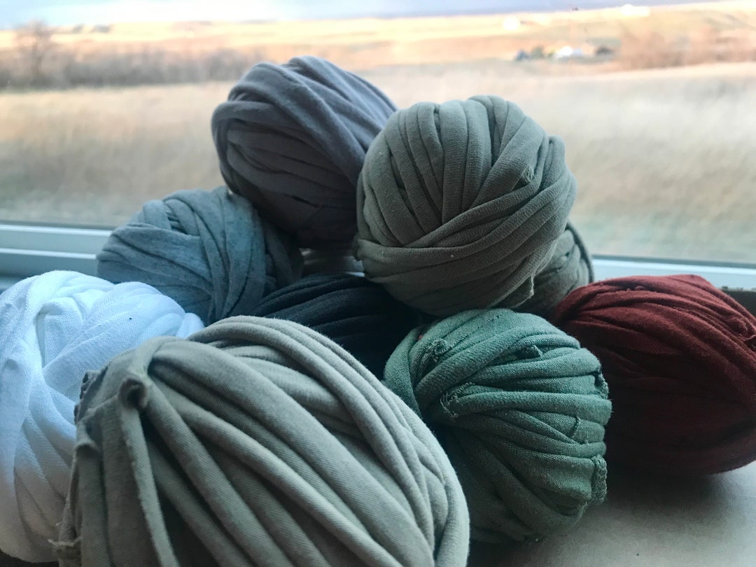 Prairie T-yarn 6 Ball Project Pack, Upcycled Item, Hand-cut Chunky ...