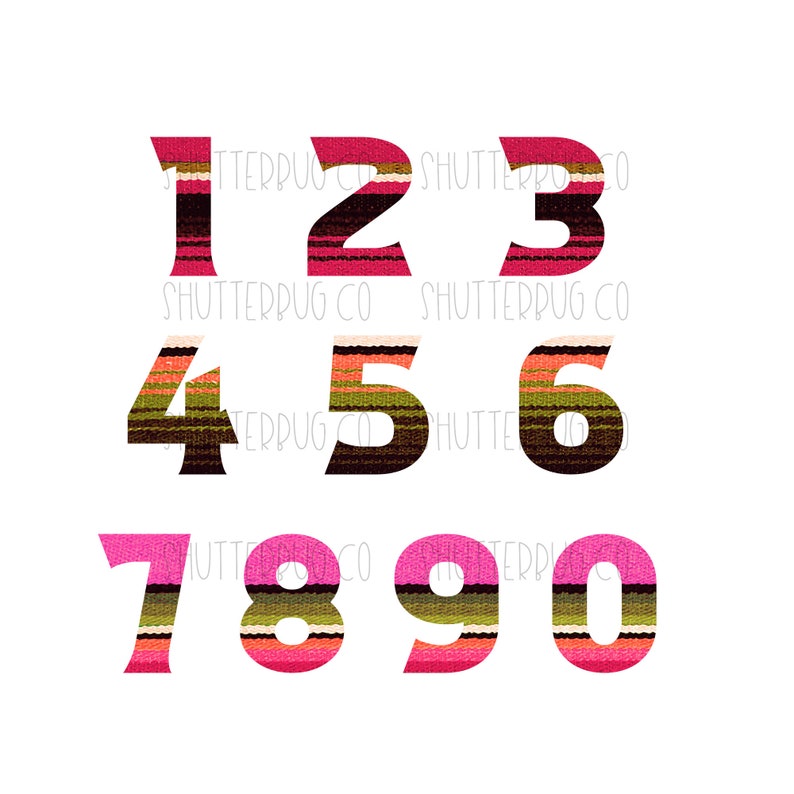 Digital Download - Southwest Themed Serape Alphabet and Number Set ...