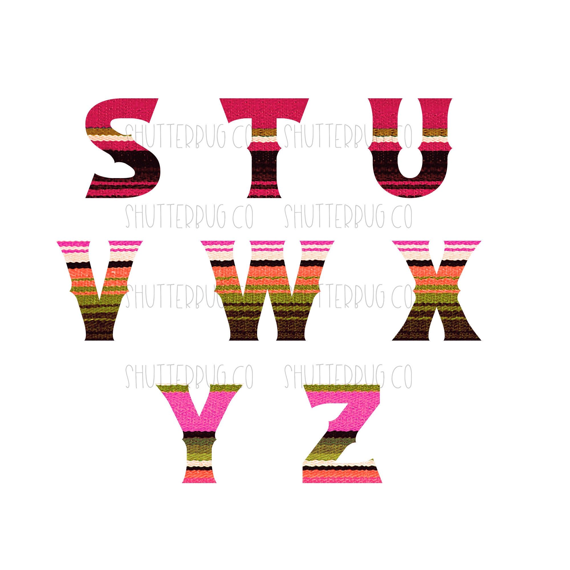 Digital Download - Southwest Themed Serape Alphabet and Number Set ...