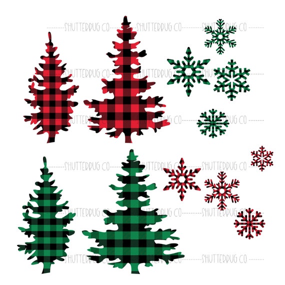 Buffalo Plaid Tree Clip Art