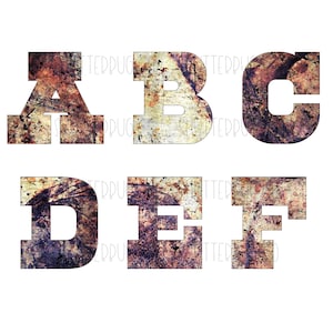 Rusty Alphabet, Western Font, Block Letters PNG, Digital Download ...