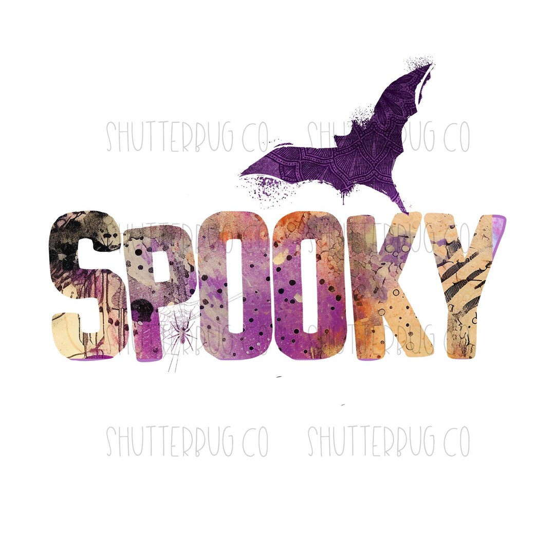 Spooky PNG, Halloween Design, PNG for Shirts, Autumn, Block Letters ...