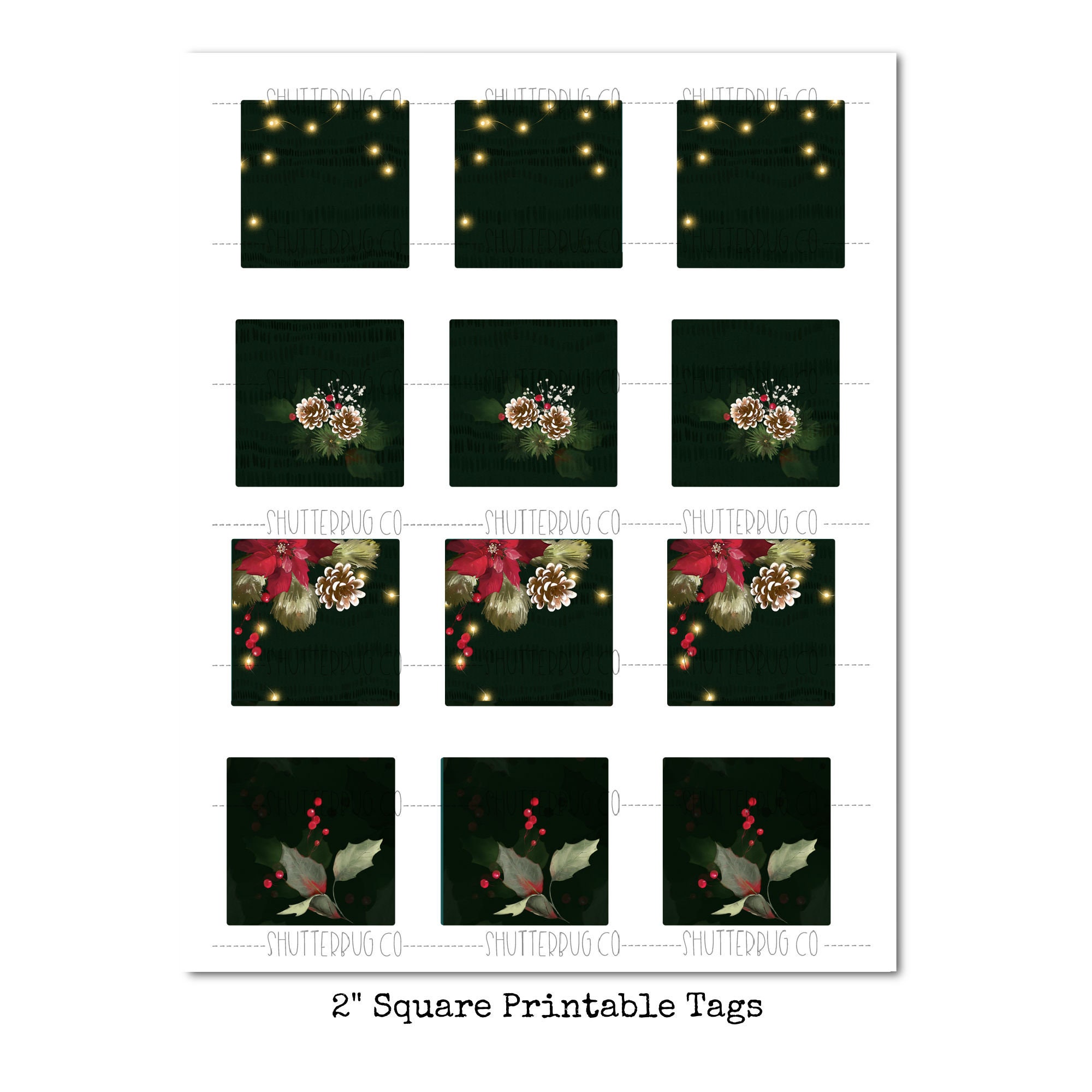 Christmas Gift Tags Printable, Print at Home Gift Tags, Thank You Cards ...