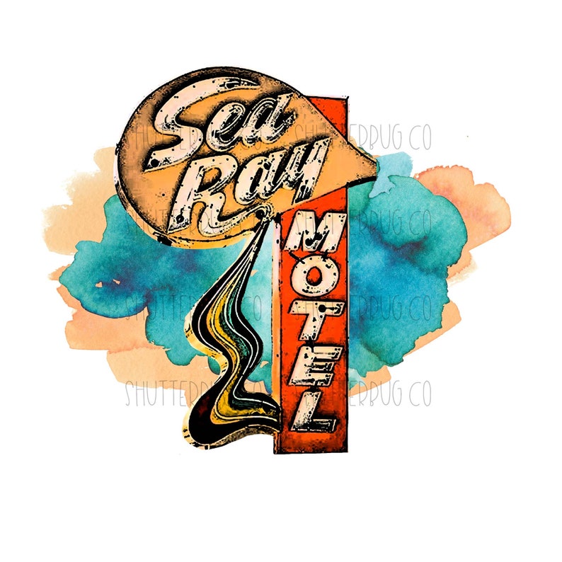 T-shirt Sublimation Designs, Vintage Motel Sign, Road Sign PNG, Vintage ...