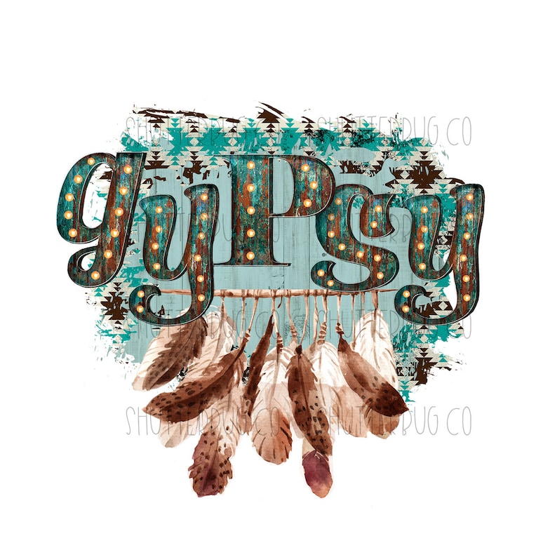 Gypsy Boho PNG File Word Art Printable Art Instant - Etsy