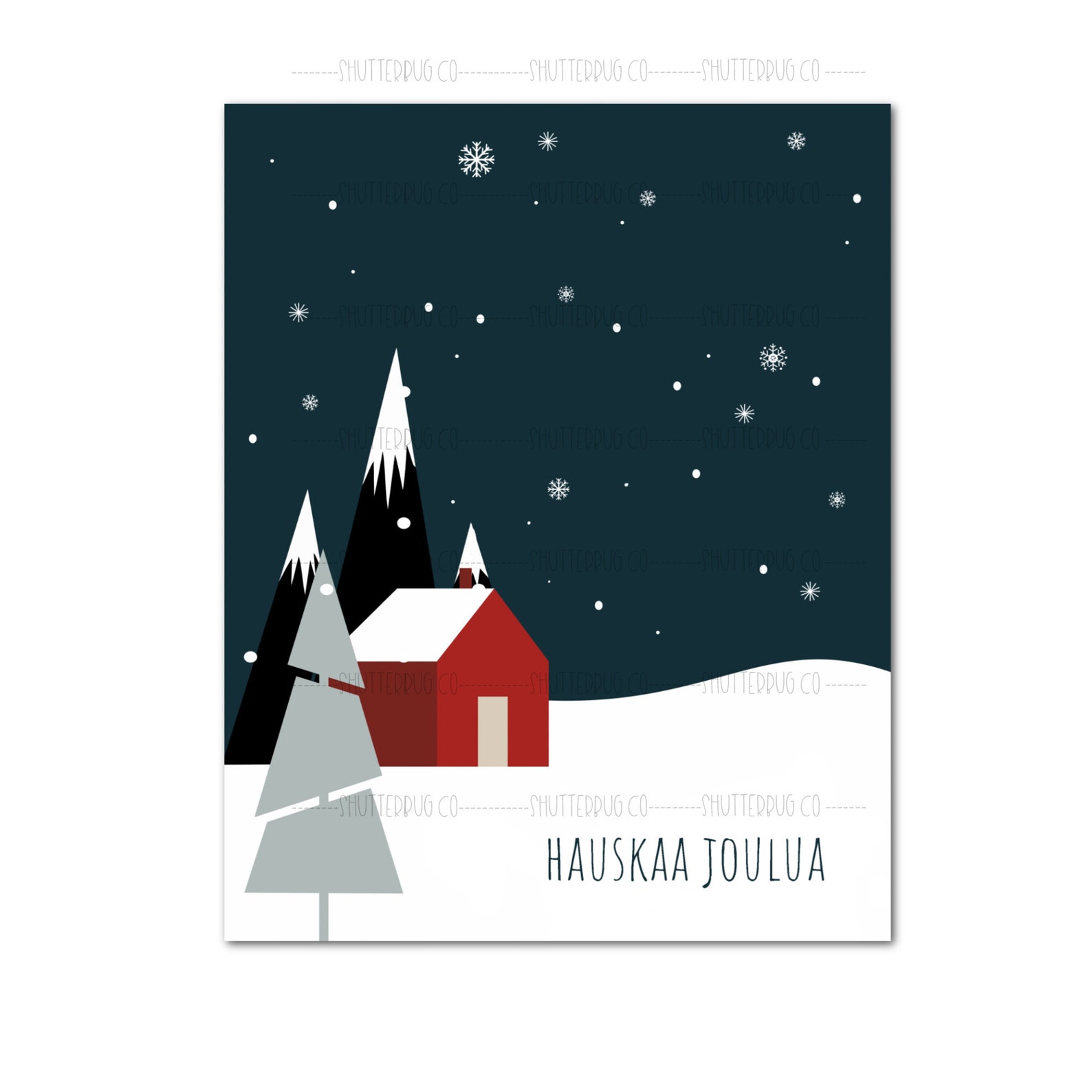 Hauskaa Joulua - Finnish Merry Christmas Printable Wall Art, 8.5x11 ...