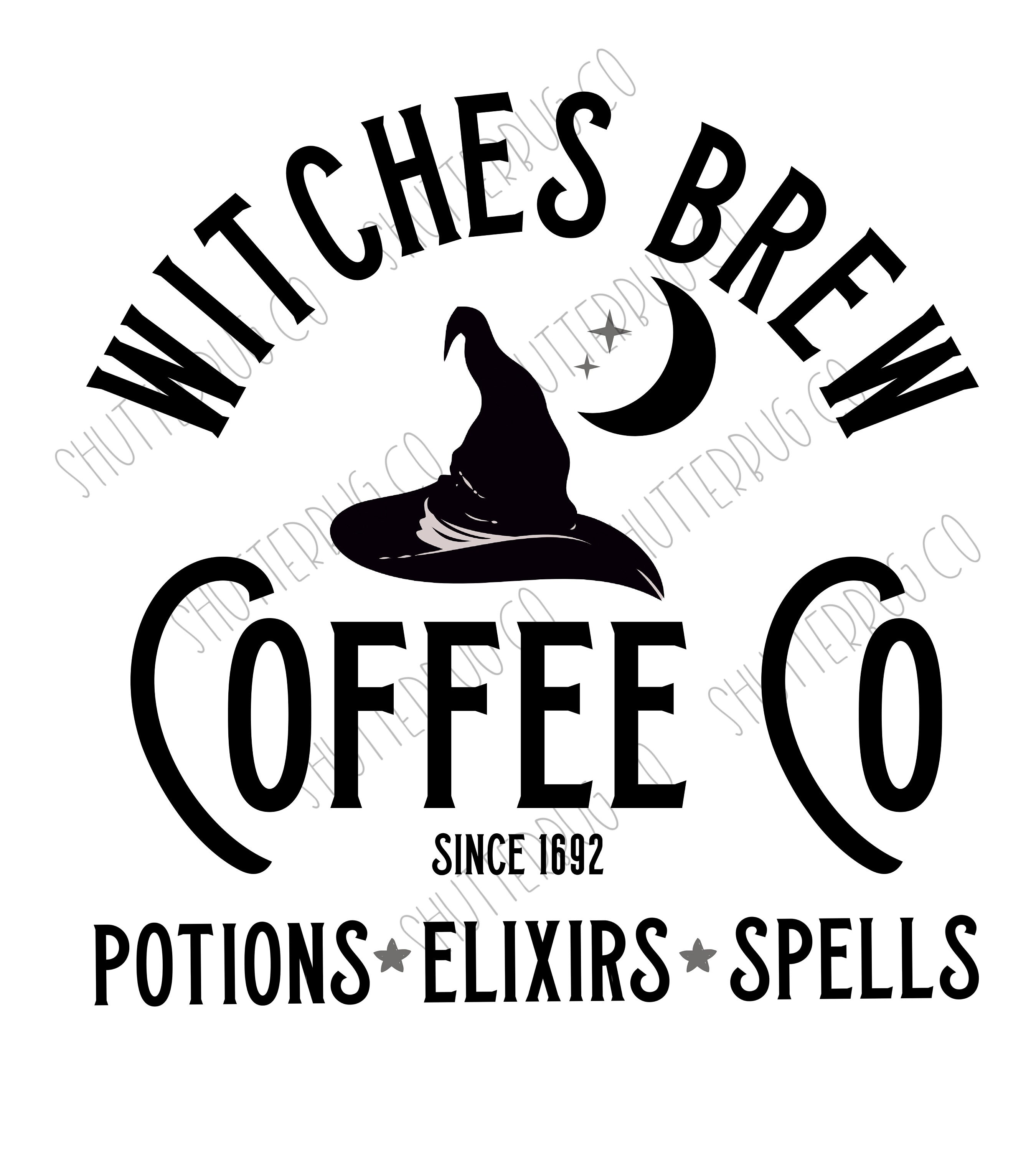 Witches Brew Coffee Co PNG, Halloween Sublimation Designs, Print ...