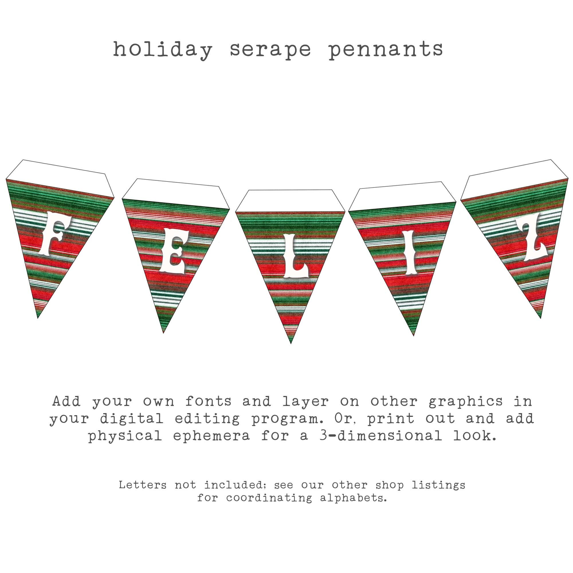 Pennant Banners, Serape, Party Printables, Christmas Banners, Party ...