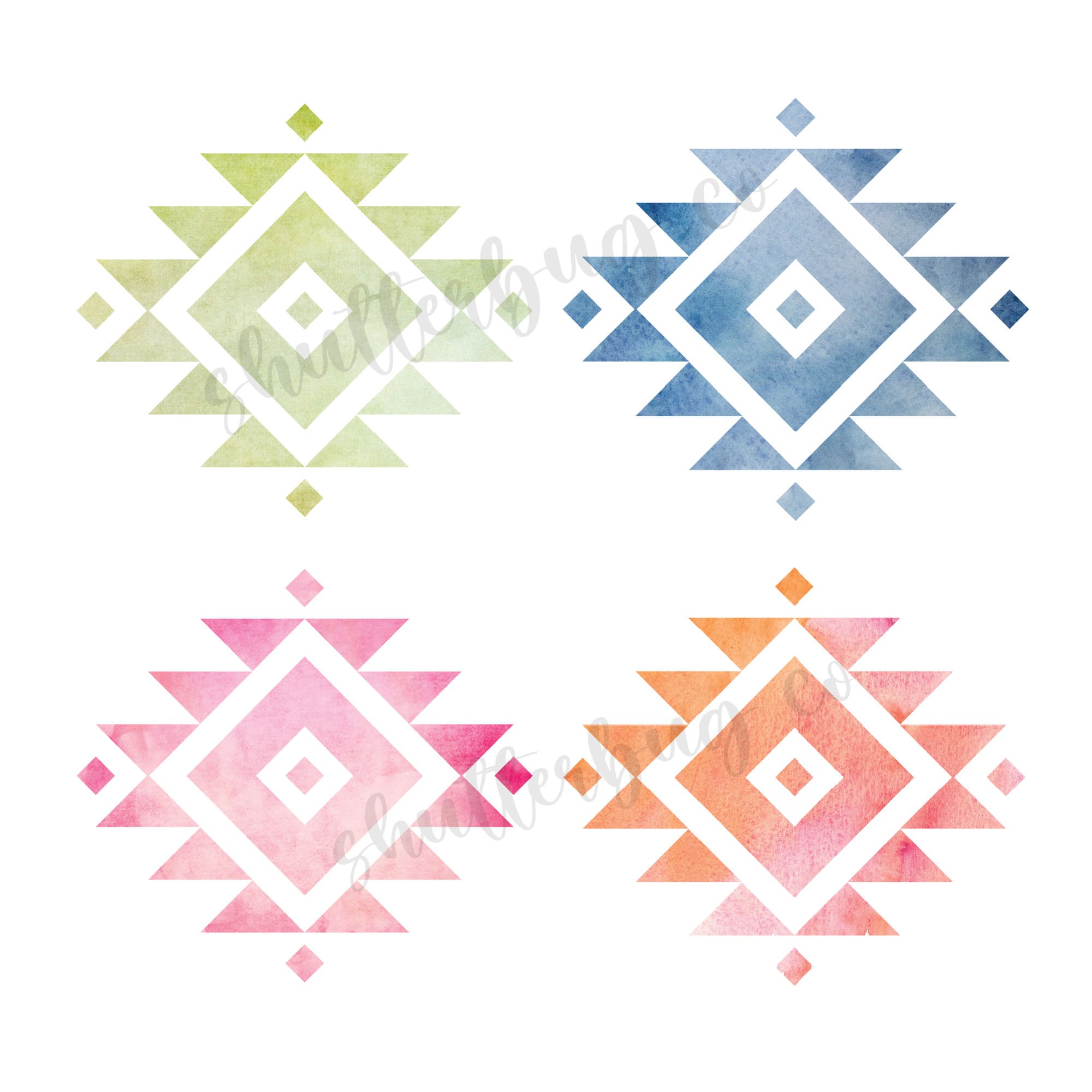 Aztec PNG, Watercolor Texture PNG, Aztec Design Southwest Printable ...