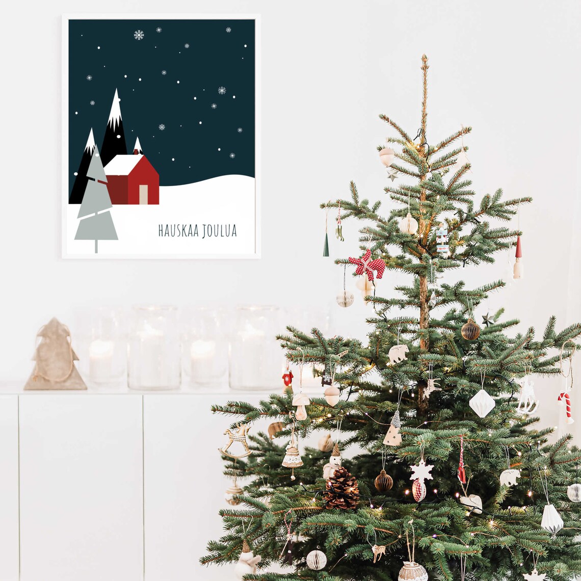 Hauskaa Joulua - Finnish Merry Christmas Printable Wall Art, 8.5x11 ...