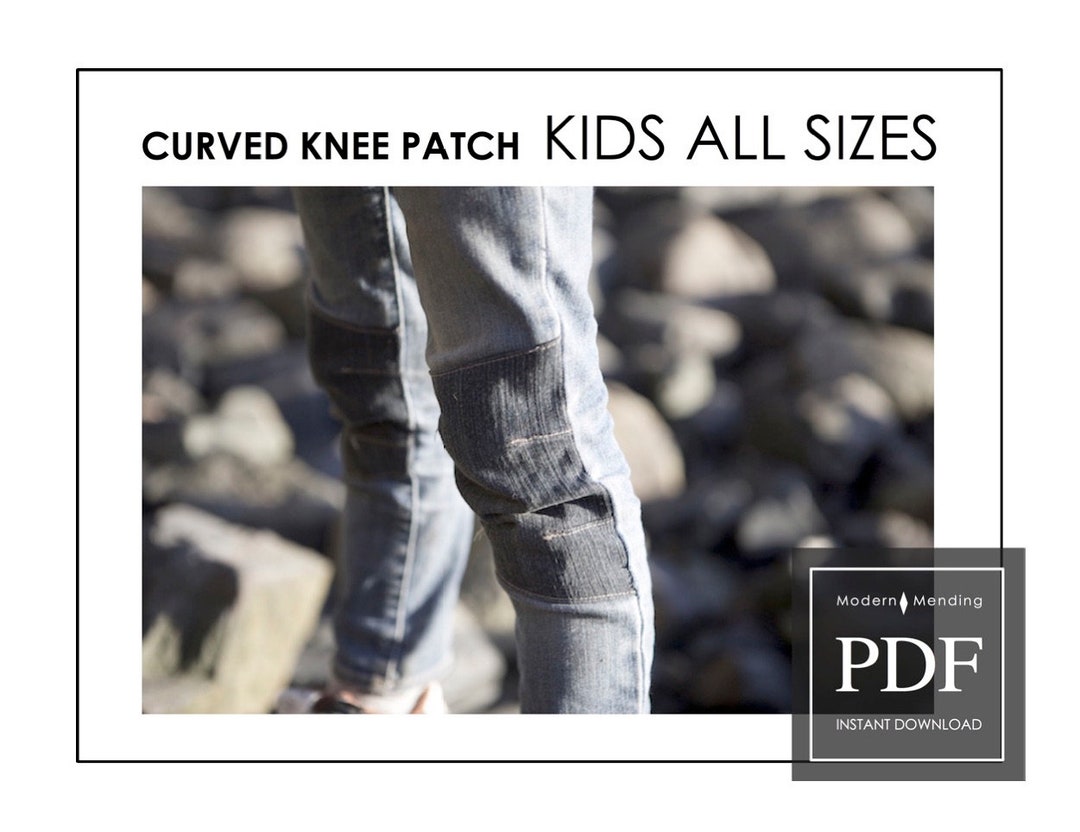 All 5 SIZES Kids Curved Knee Patch Pattern || Jeans Patch DIY for ...